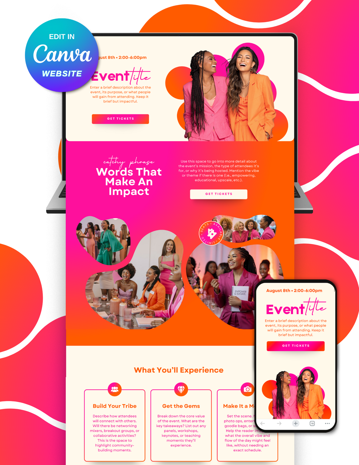 Event Website Canva Templates – Rare and Worthy Design + Academy